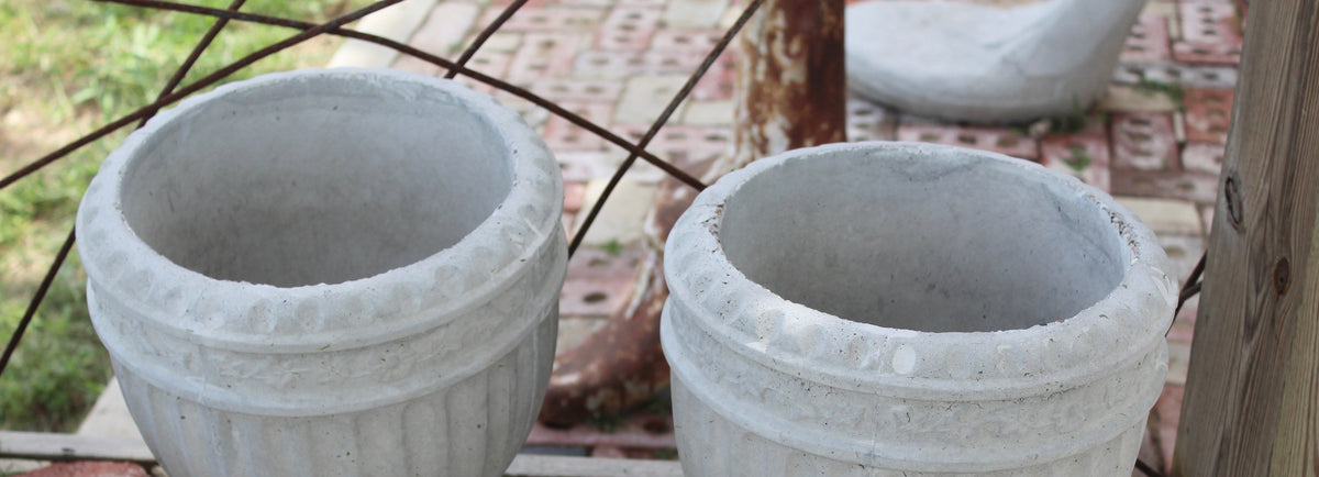 Concrete Planters – Shiner Bluestem